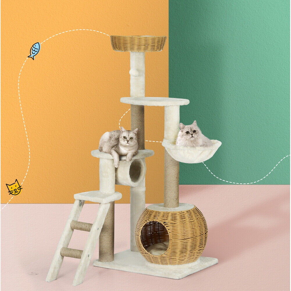 138cm Cat Tree Tower - Wood Bed Condo House – Cat Factory Au